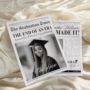 Graduation Newspaper Template, Editable Large Newspaper Graduation ...