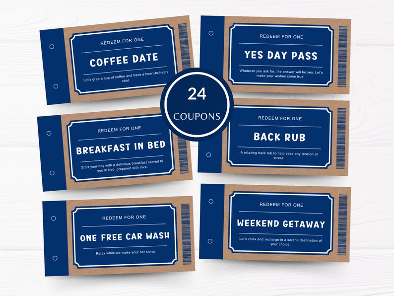 Printable Coupon Book | Customizable Love Coupons | Personalized Gift ...