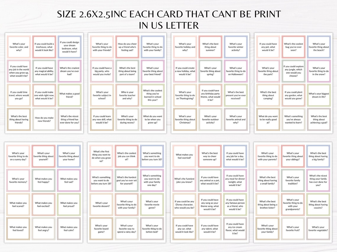 Conversation Starters Cards for Kids to Foster Communication ...