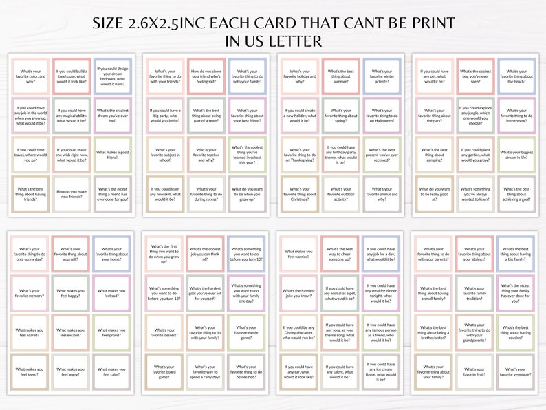 Conversation Starters Cards for Kids to Foster Communication ...