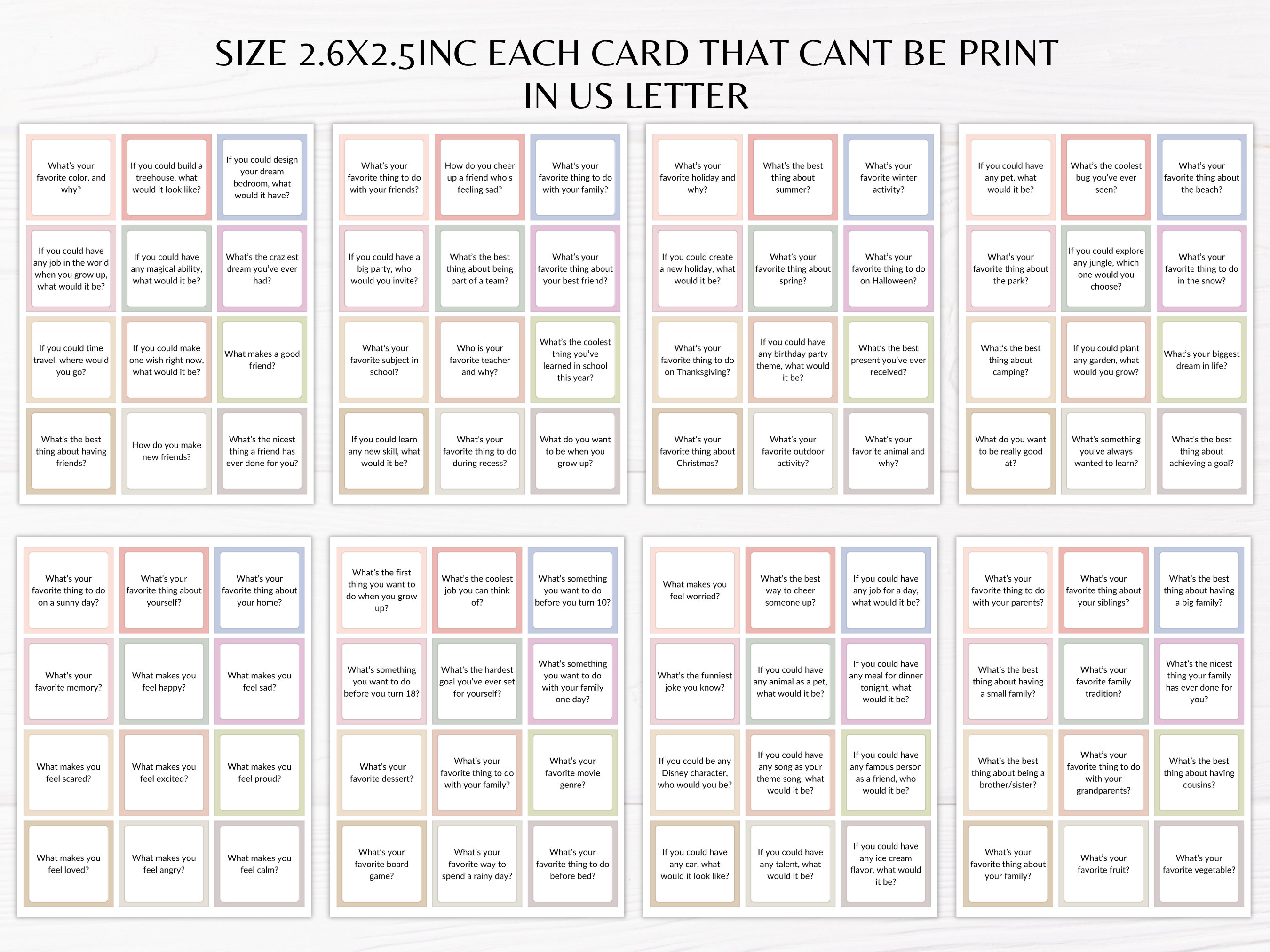 Conversation Starters Cards for Kids to Foster Communication ...