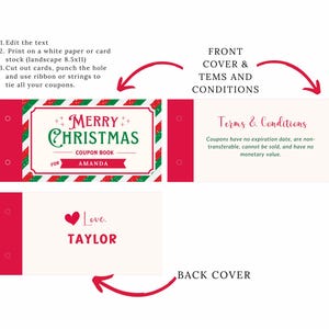 Printable Christmas Coupon Book, Stocking Stuffer for Kids & Adults ...