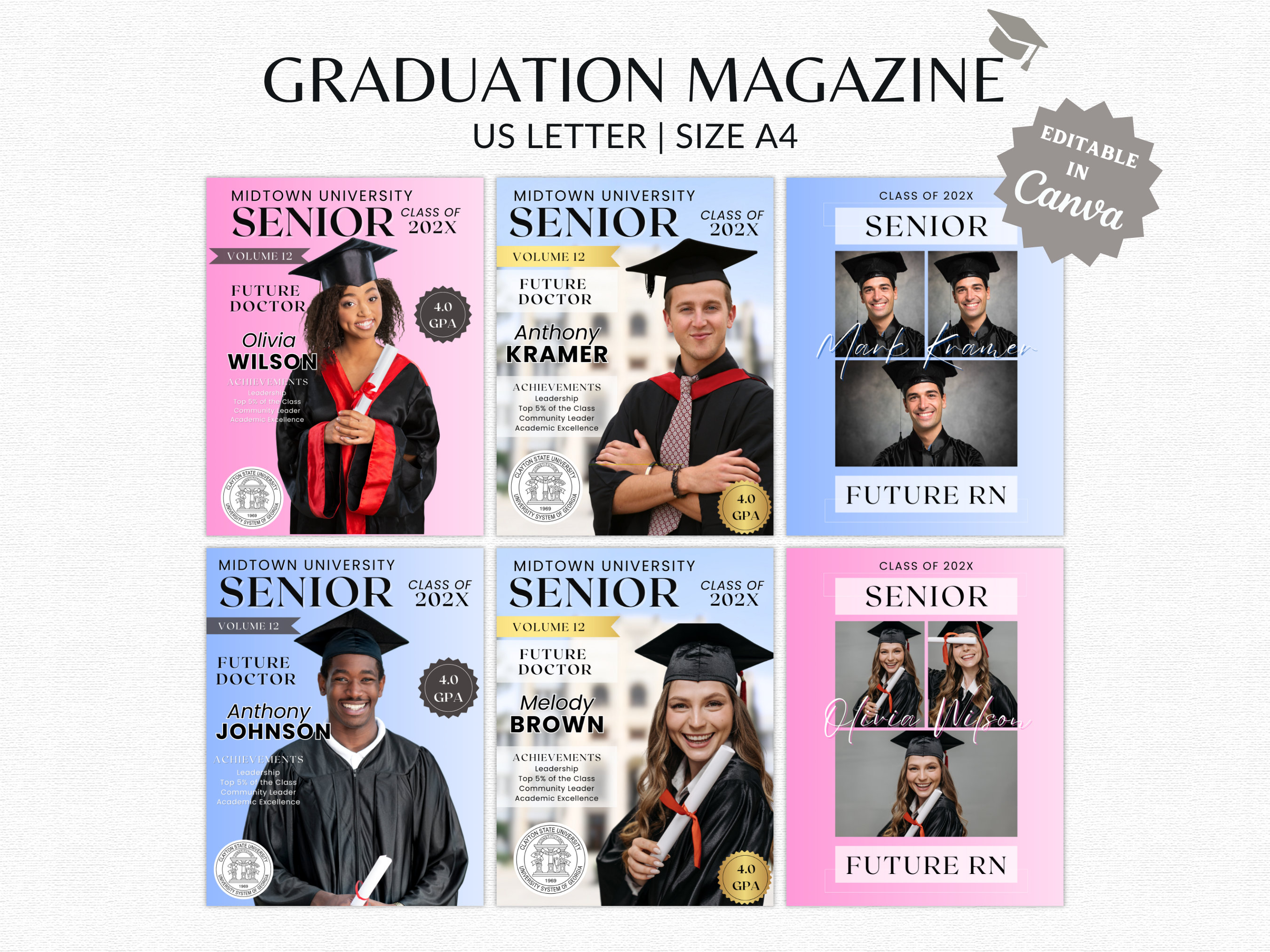 Graduation Magazine Template Graduation Template High School and Senior ...