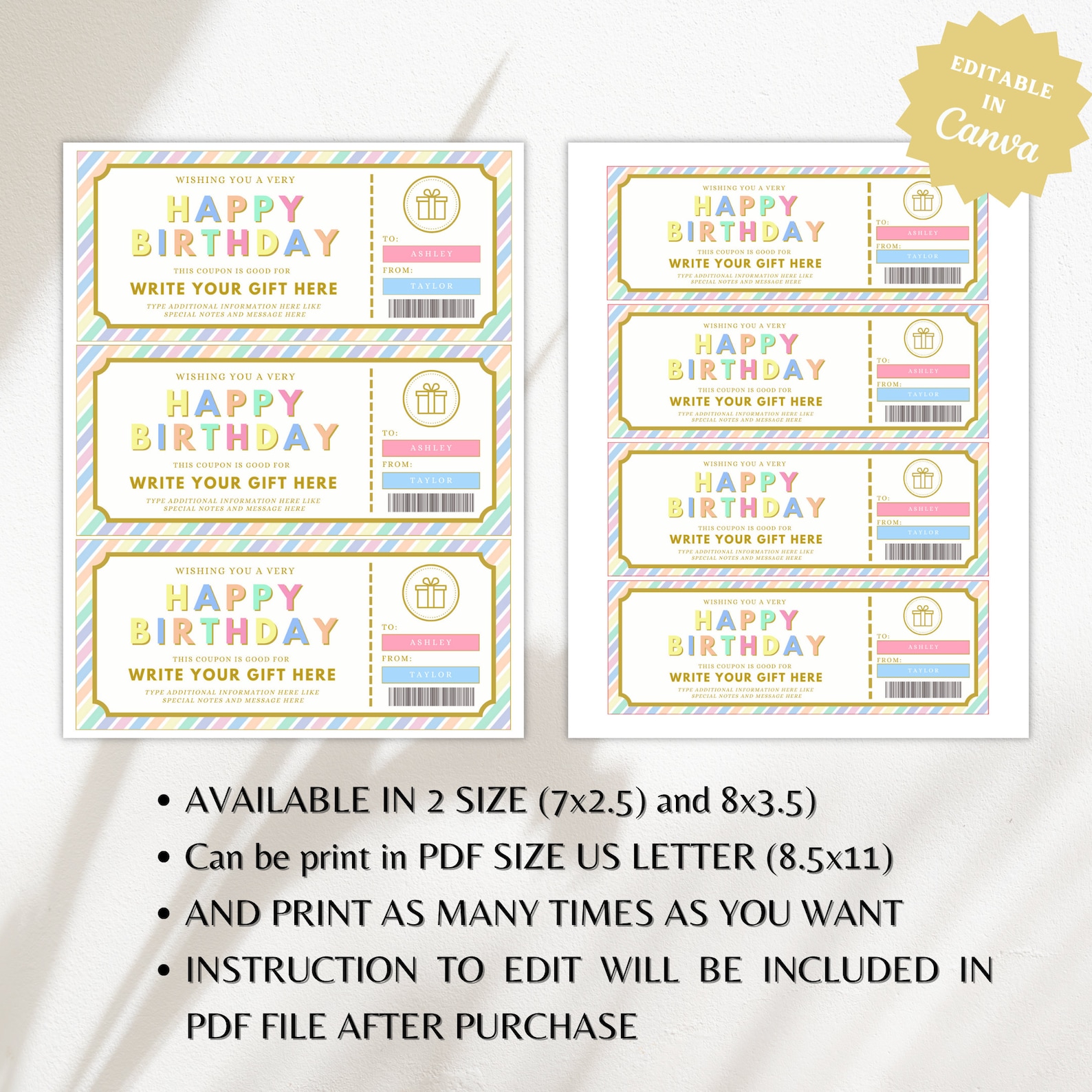 Birthday Gift Coupon Template | Printable Birthday Gift Coupon Card ...