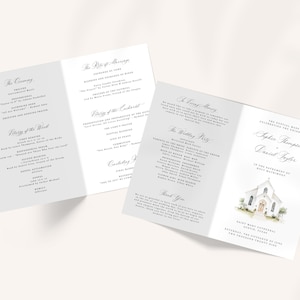 Catholic Wedding Program Template , Folded Catholic Mass Wedding Ceremony Program, Church ...