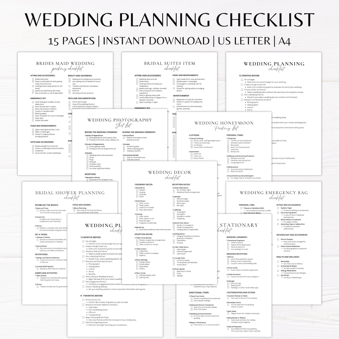 Wedding Checklist Wedding Planning Checklist Wedding Checklist Template ...