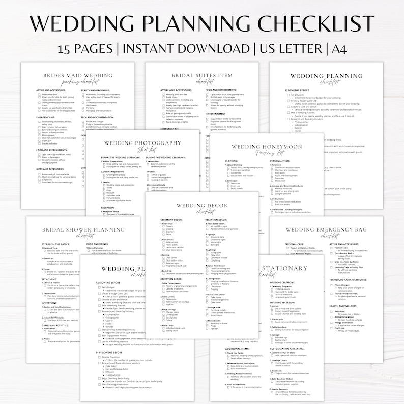Wedding Checklist Wedding Planning Checklist Wedding Checklist Template ...