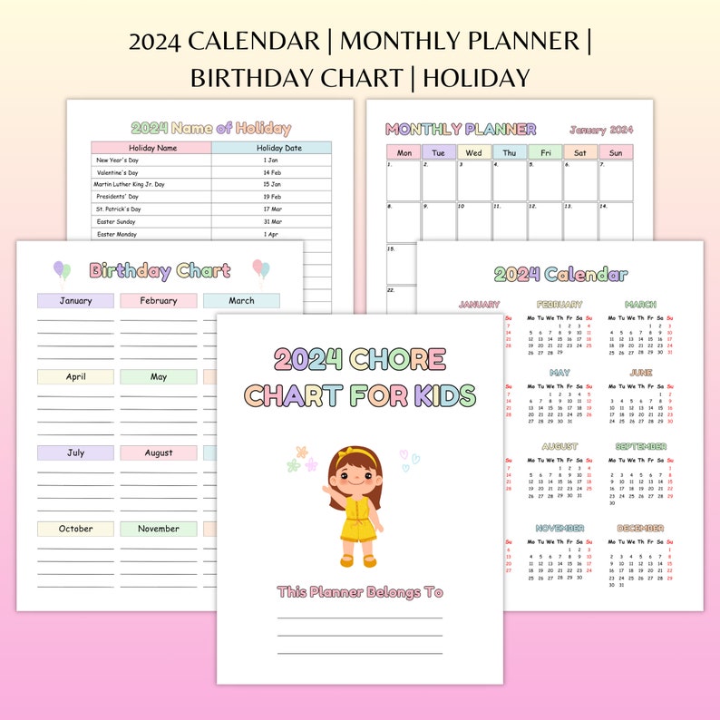 Editable Kids Chore Charts Chore Chart Kids Routine Chart Kid's Chore ...
