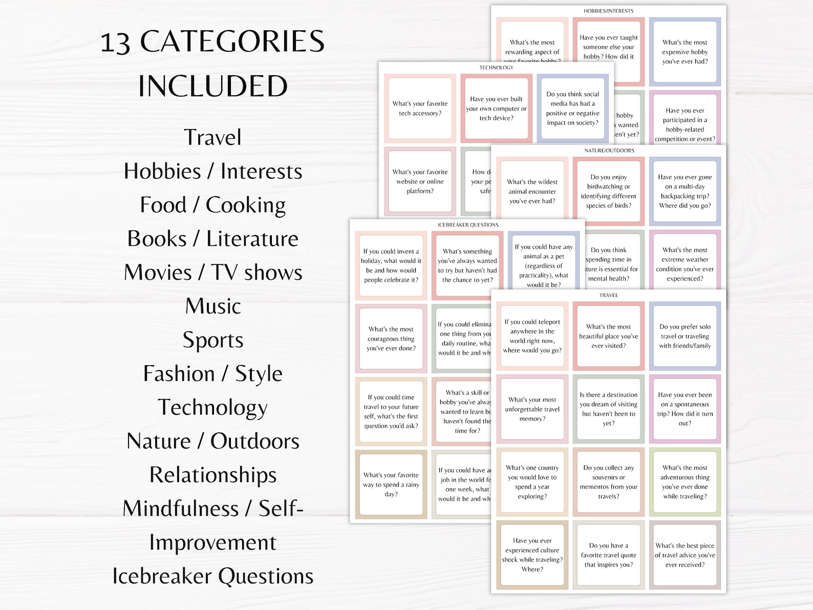 Conversation Starter Cards Perfect for Family Gatherings, Get-to-know ...