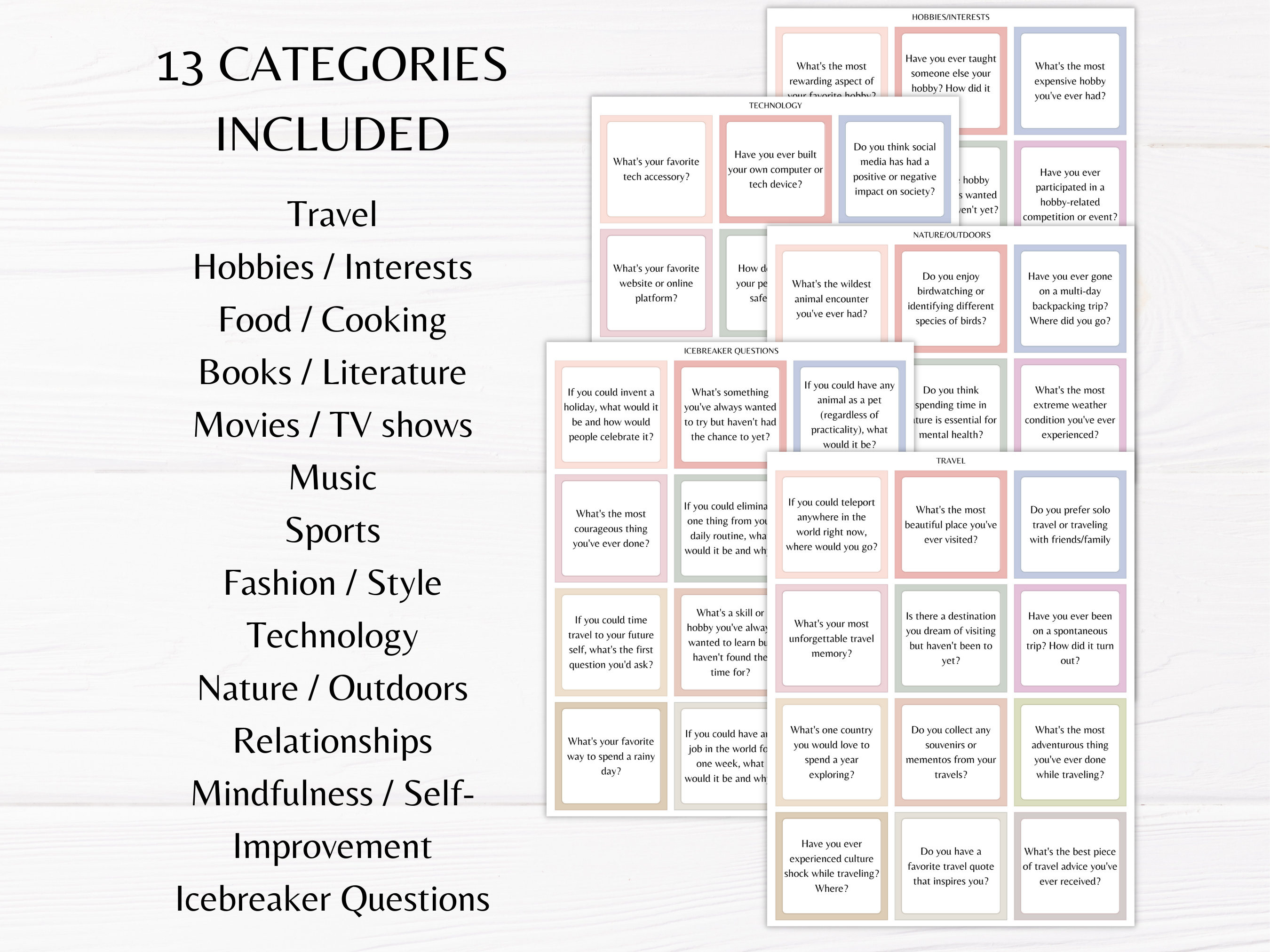 Conversation Starter Cards Perfect for Family Gatherings, Get-to-know ...