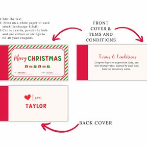 Printable Christmas Coupon Book, Stocking Stuffer for Kids & Adults ...