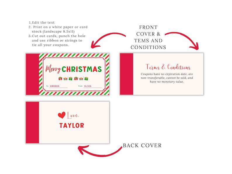 Printable Christmas Coupon Book, Stocking Stuffer for Kids & Adults ...
