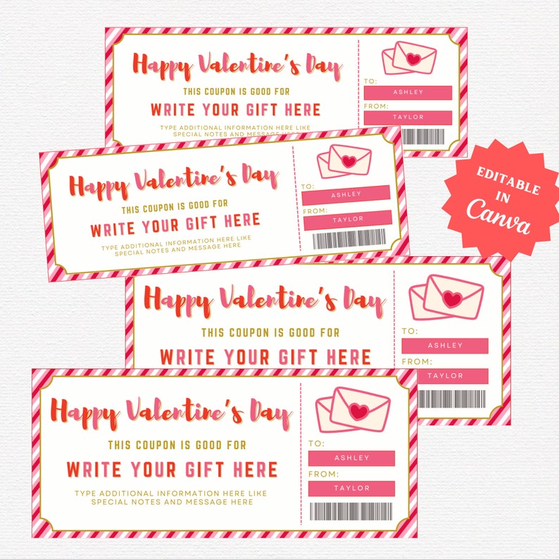 Valentines Gift Coupon Template | Printable Valentines Gift Coupon Card ...