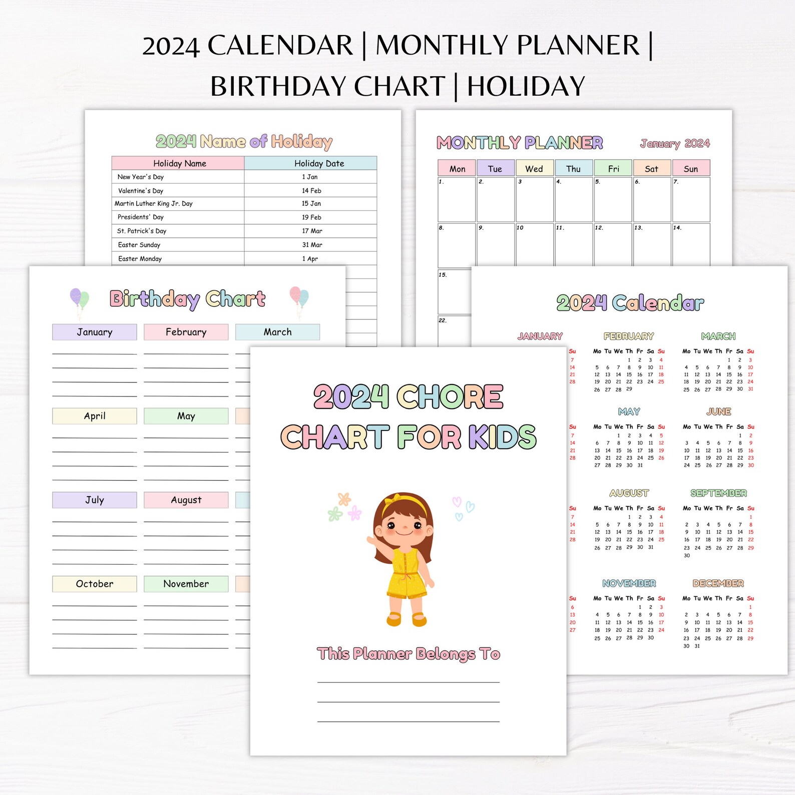 Editable Kids Chore Chart Daily and Weekly Checklist School Routine ...