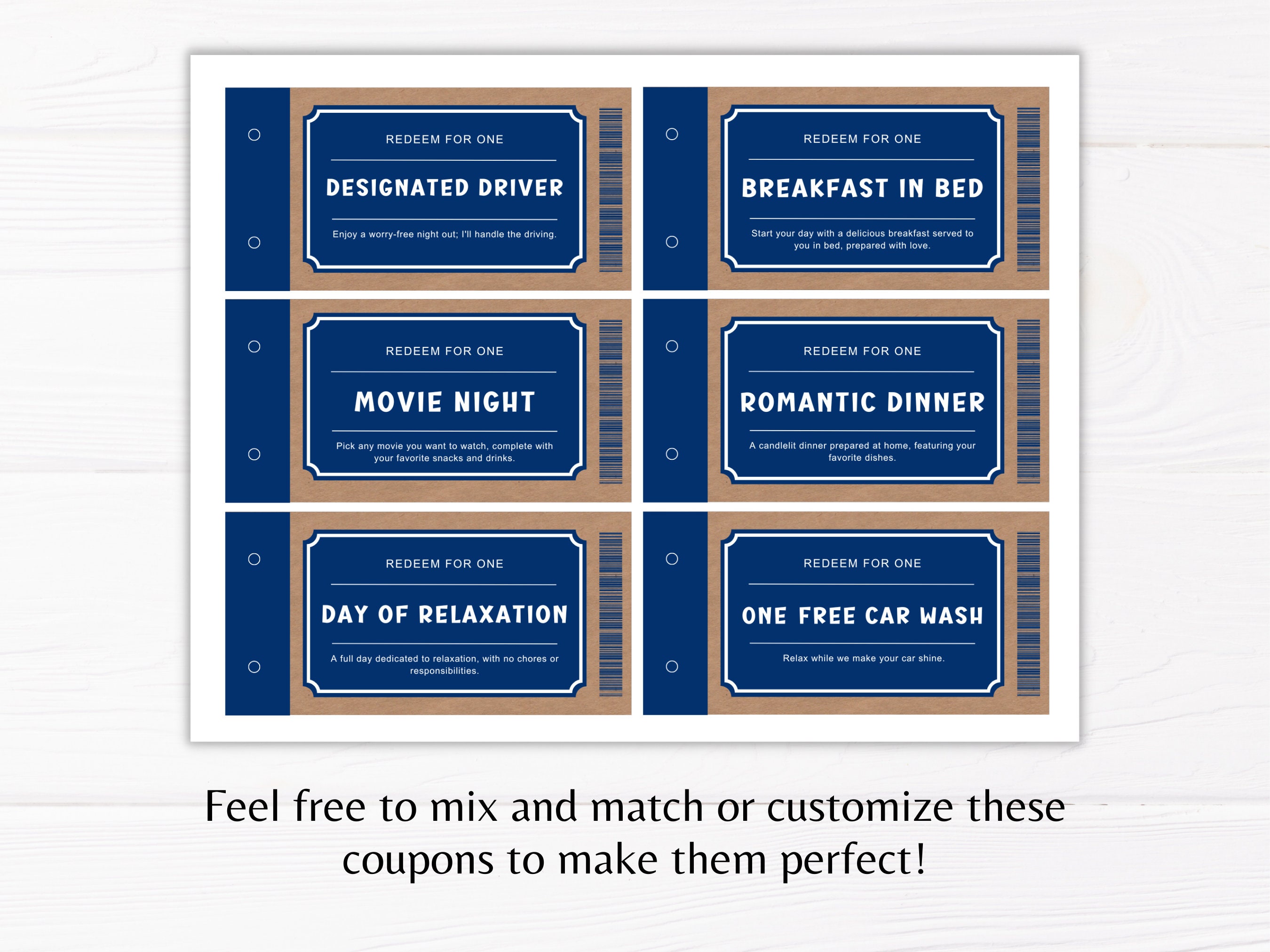Printable Coupon Book | Customizable Love Coupons | Personalized Gift ...