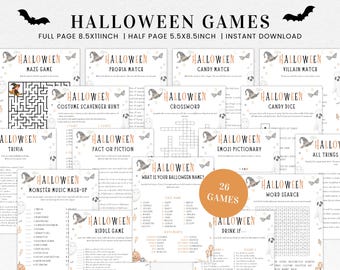 Halloween Party Game Printable Bundle - Etsy