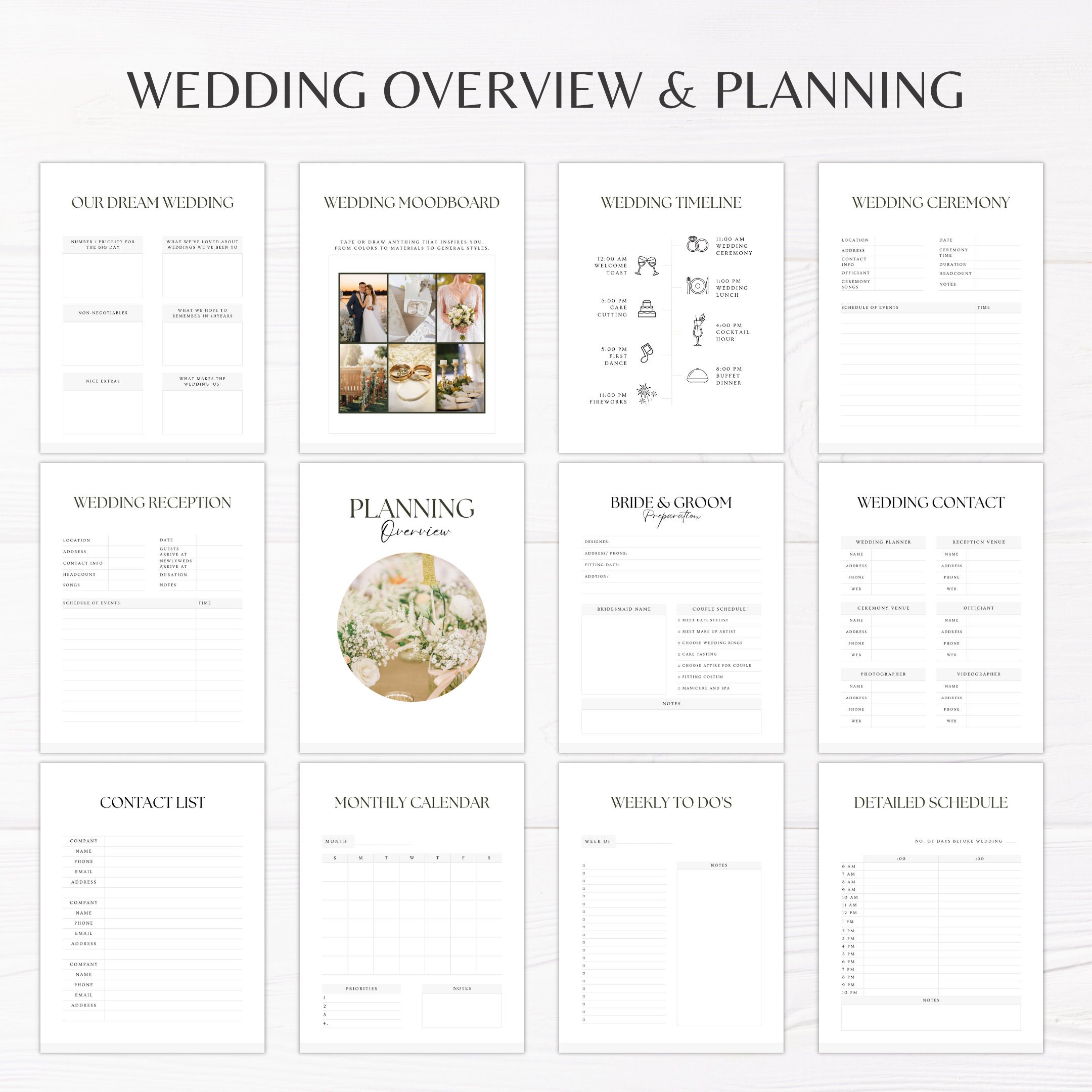 Wedding Planner Printable Wedding Planner Wedding Plan Bundle Wedding ...