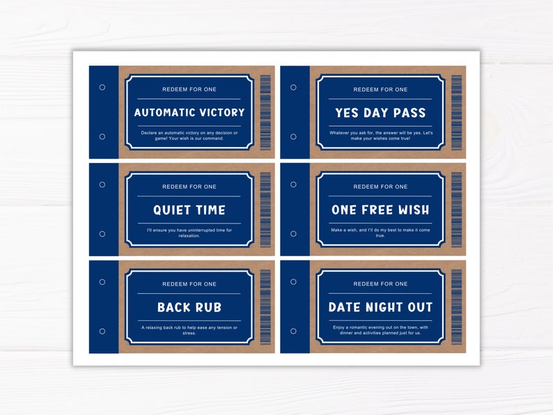 Printable Coupon Book Customizable Love Coupons Personalized Gift ...