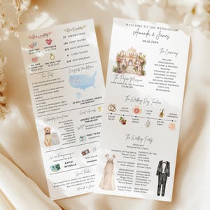 Infographic Wedding Program Template | Printable Wedding Day Program ...