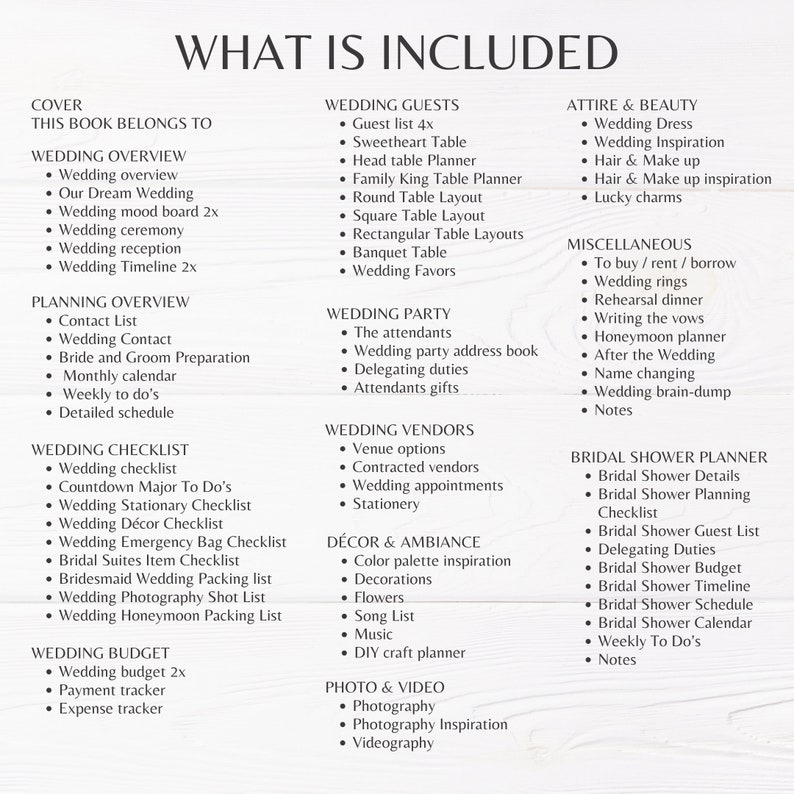 Wedding Planner | Printable Wedding Planner | Wedding Plan Bundle ...