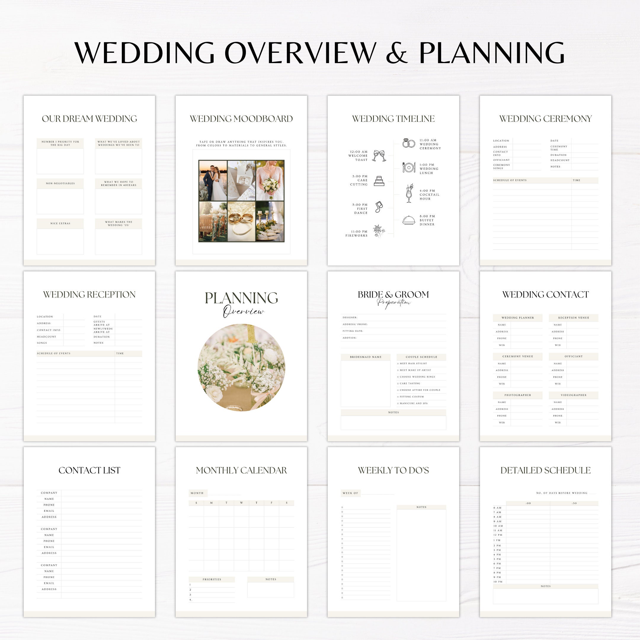 Printable Wedding Planner | Wedding Planner | Wedding Plan Bundle ...