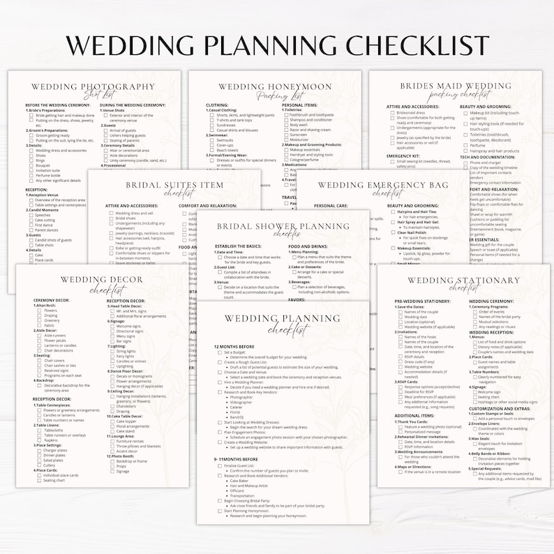Wedding Checklist Wedding Planning Checklist Wedding Checklist Template ...