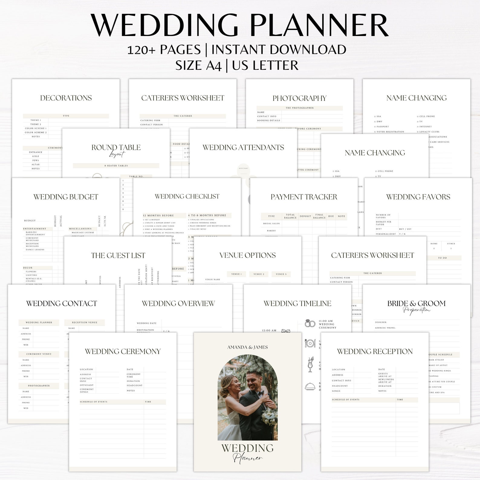 Printable Wedding Planner | Wedding Planner | Wedding Plan Bundle ...