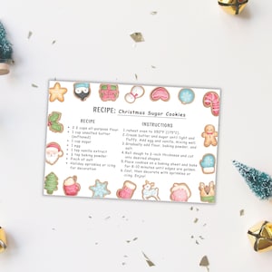 Christmas Cookie Exchange Recipe Card, Christmas Cookie Recipe Card ...