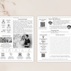 Newspaper Wedding Program Template | Editable Wedding Newspaper Program ...