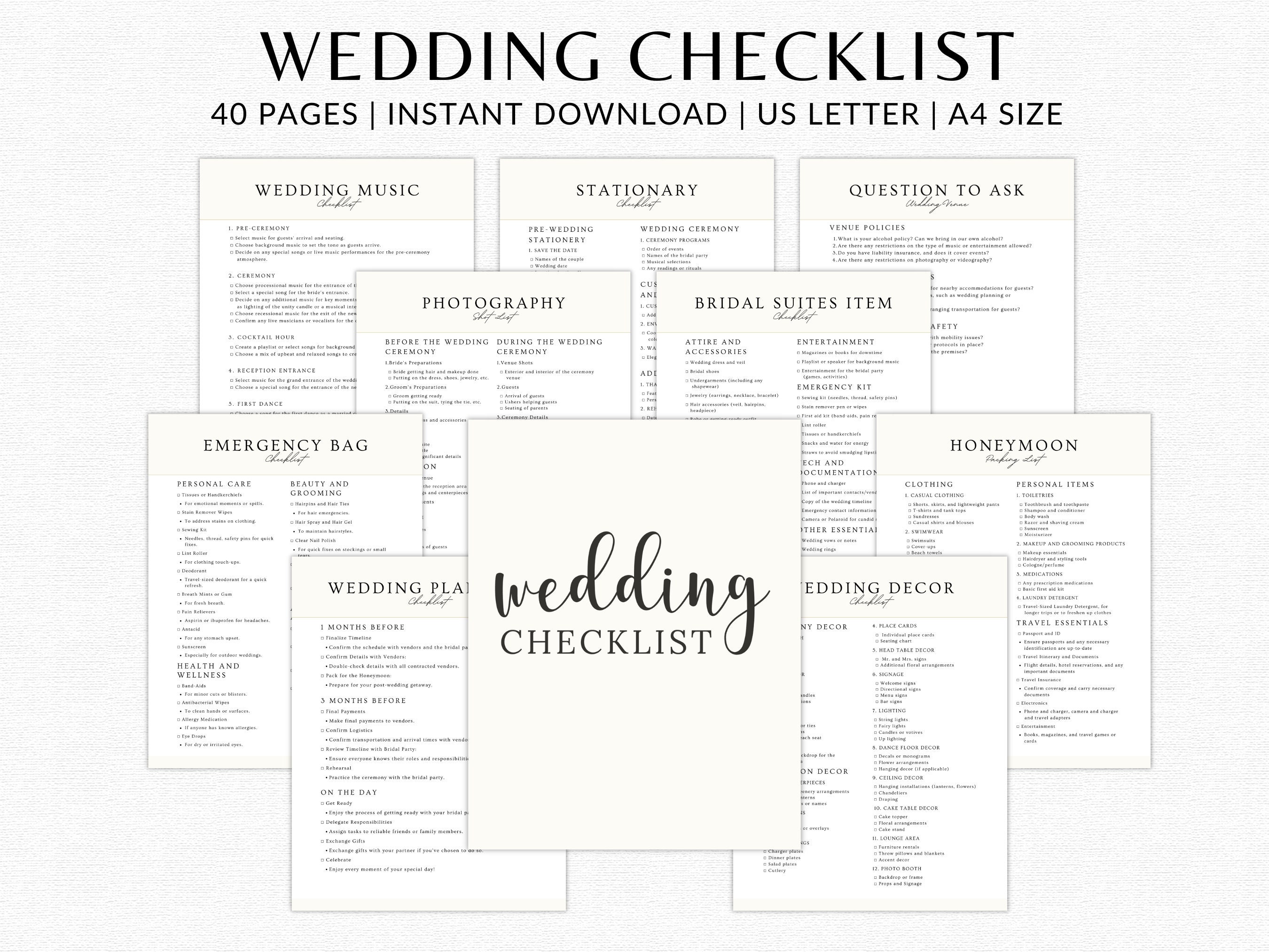 Wedding Checklist Wedding Planning Checklist Wedding Checklist Template ...