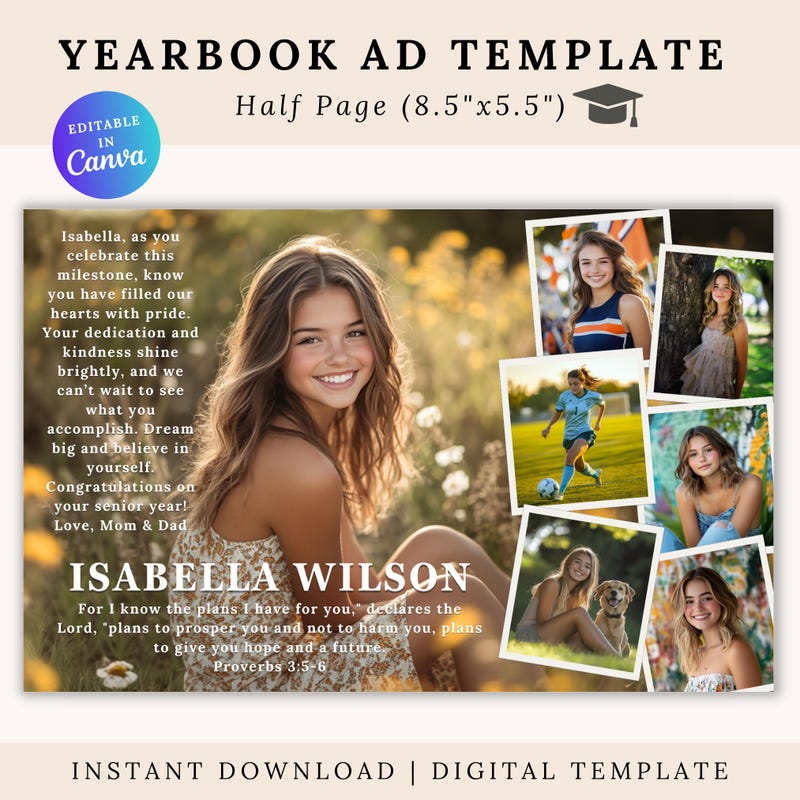 Yearbook Half Senior Ad - Etsy