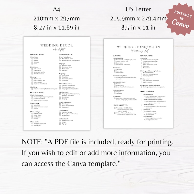 Wedding Checklist Wedding Planning Checklist Wedding Checklist Template ...