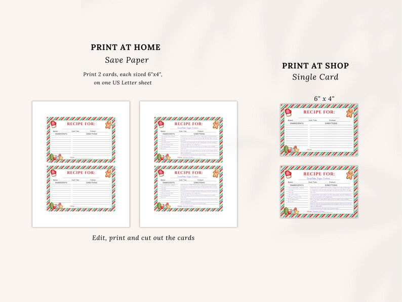 Editable Christmas Cookie Recipe Card, Christmas Cookie Exchange Recipe ...