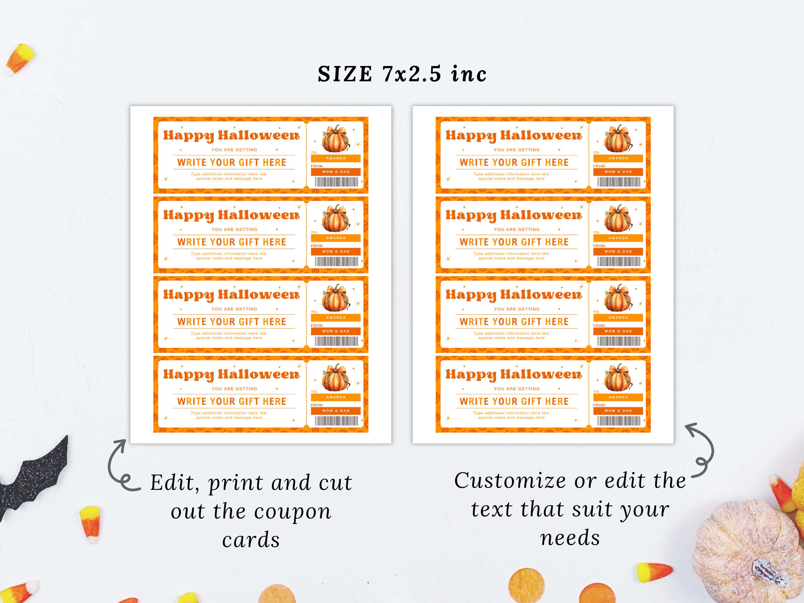 Halloween Gift Coupon Template | Printable Halloween Gift Coupon Card ...