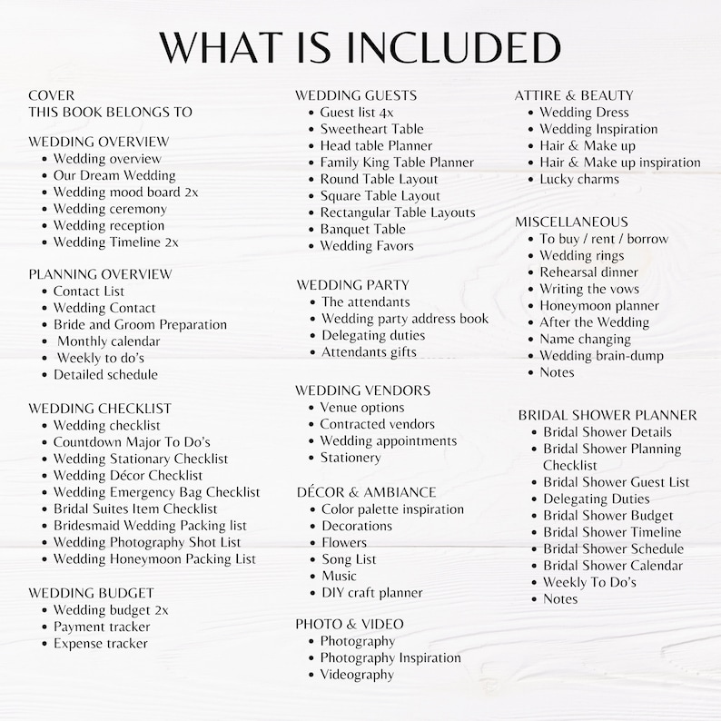 Printable Wedding Planner | Wedding Planner | Wedding Plan Bundle ...