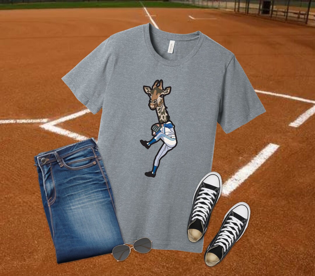 Baseball Pitching Giraffe Tee, Ball Pitcher Shirt, Baseball Team Top ...