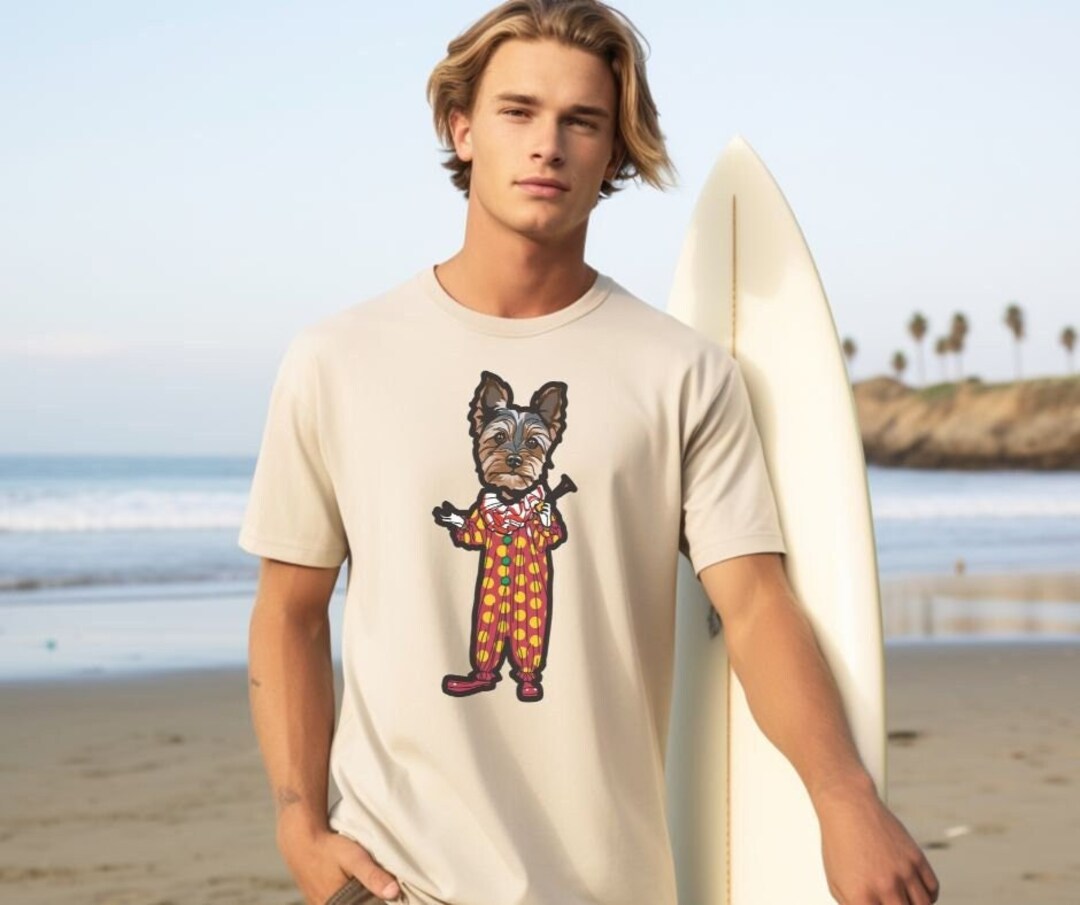 Yorkie Clown T-shirt: Anthropomorphic Dog Art Tee - Etsy