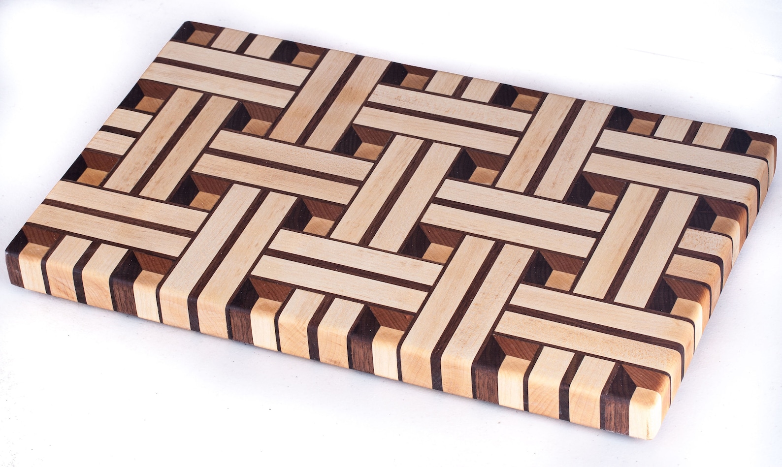 Basketweave 3D End Grain Cutting Board - Etsy