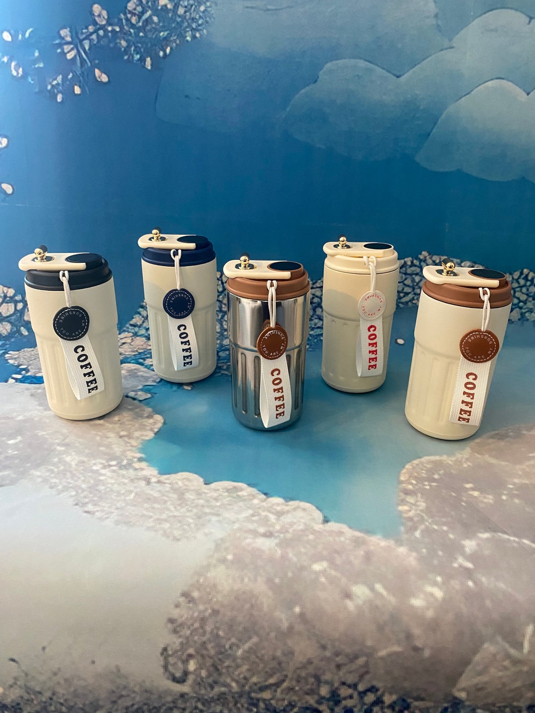 LED Coffee Mug With Temperature Display, Stainless Steel Smart Thermos ...