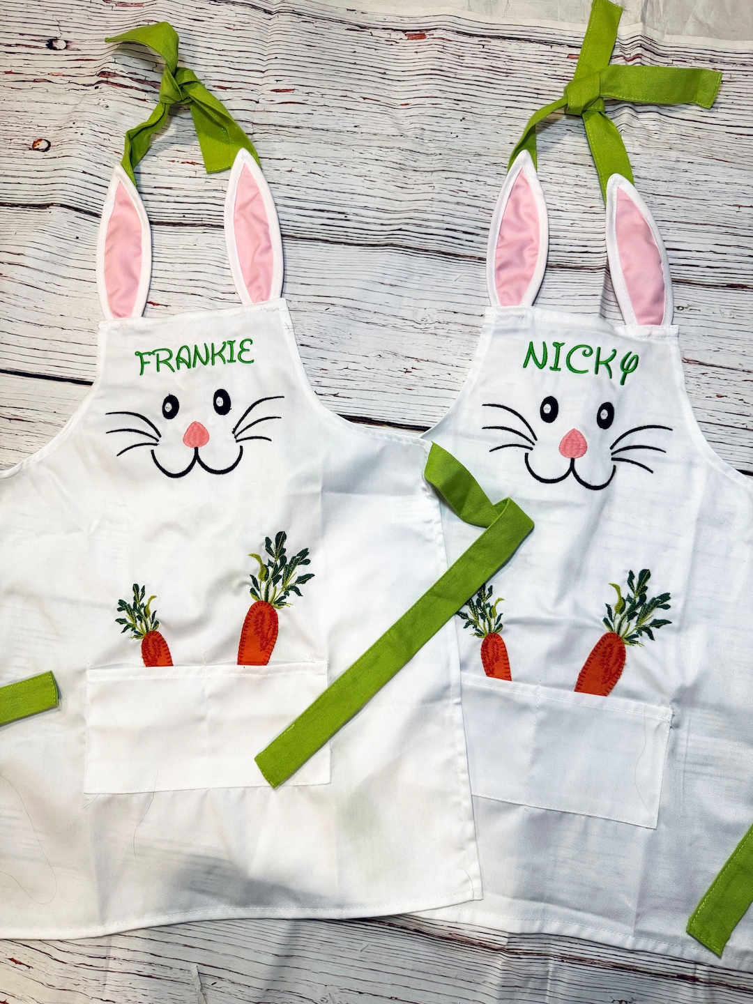 Embroidered Kids Easter Apron Bunny Easter Gift Kids Apron Personalized ...