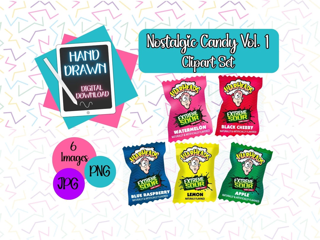 Nostalgic Candy Clipart- *DIGITAL DOWNLOAD* 6 High Quality Images, Jpg ...