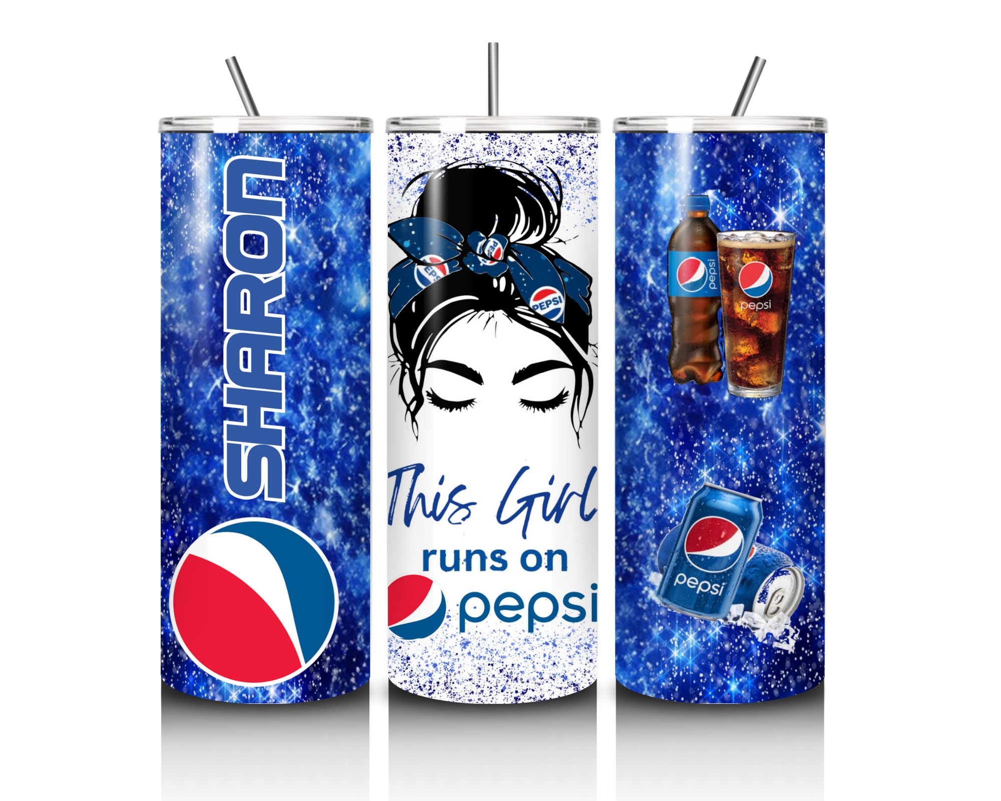 PERSONALIZED Pepsi Name- This Girl Runs on Pepsi 20oz Skinny Tumbler - Etsy