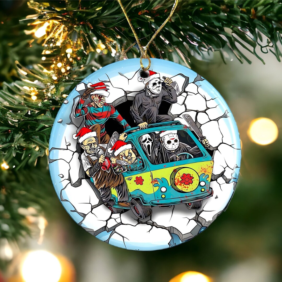 Horror Trio Faux 3D “breakthrough” Christmas Ornament - Etsy