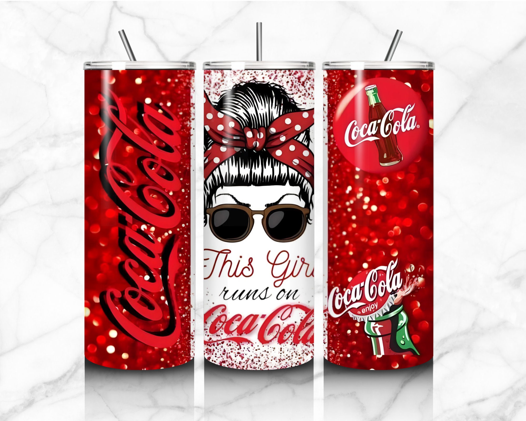 This Girl Runs on Coca Cola 20oz Skinny Tumbler - Etsy