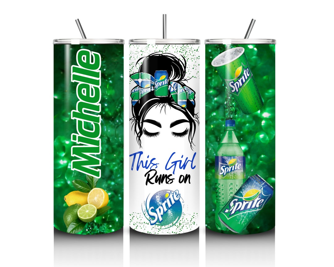 PERSONALIZED Sprite Name- This Girl Runs on Sprite 20oz Skinny Tumbler ...