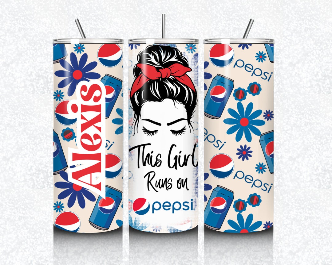 Boho Floral This Girl Runs on Pepsi 20oz Skinny Tumbler - Etsy