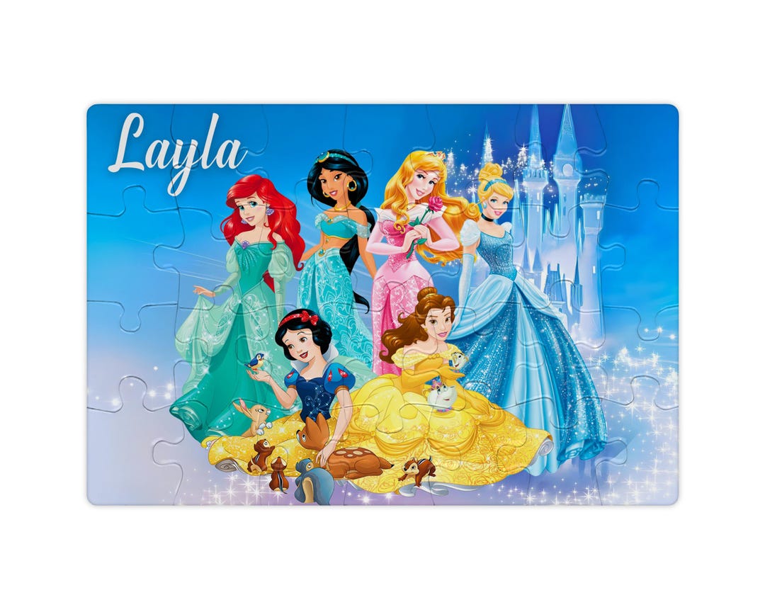 Personalized Princess Puzzle With Name, Castle Fairy Tale Kids Jigsaw ...