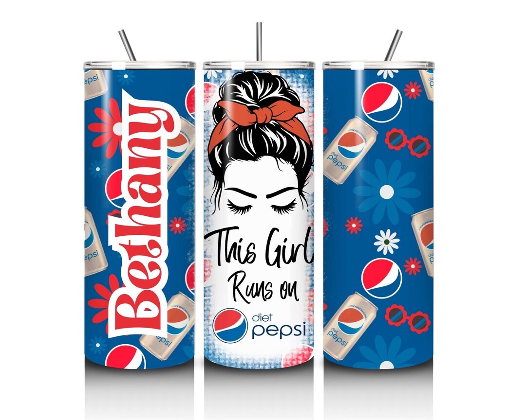 Boho Floral This Girl Runs on Diet Pepsi 20oz Skinny Tumbler - Etsy