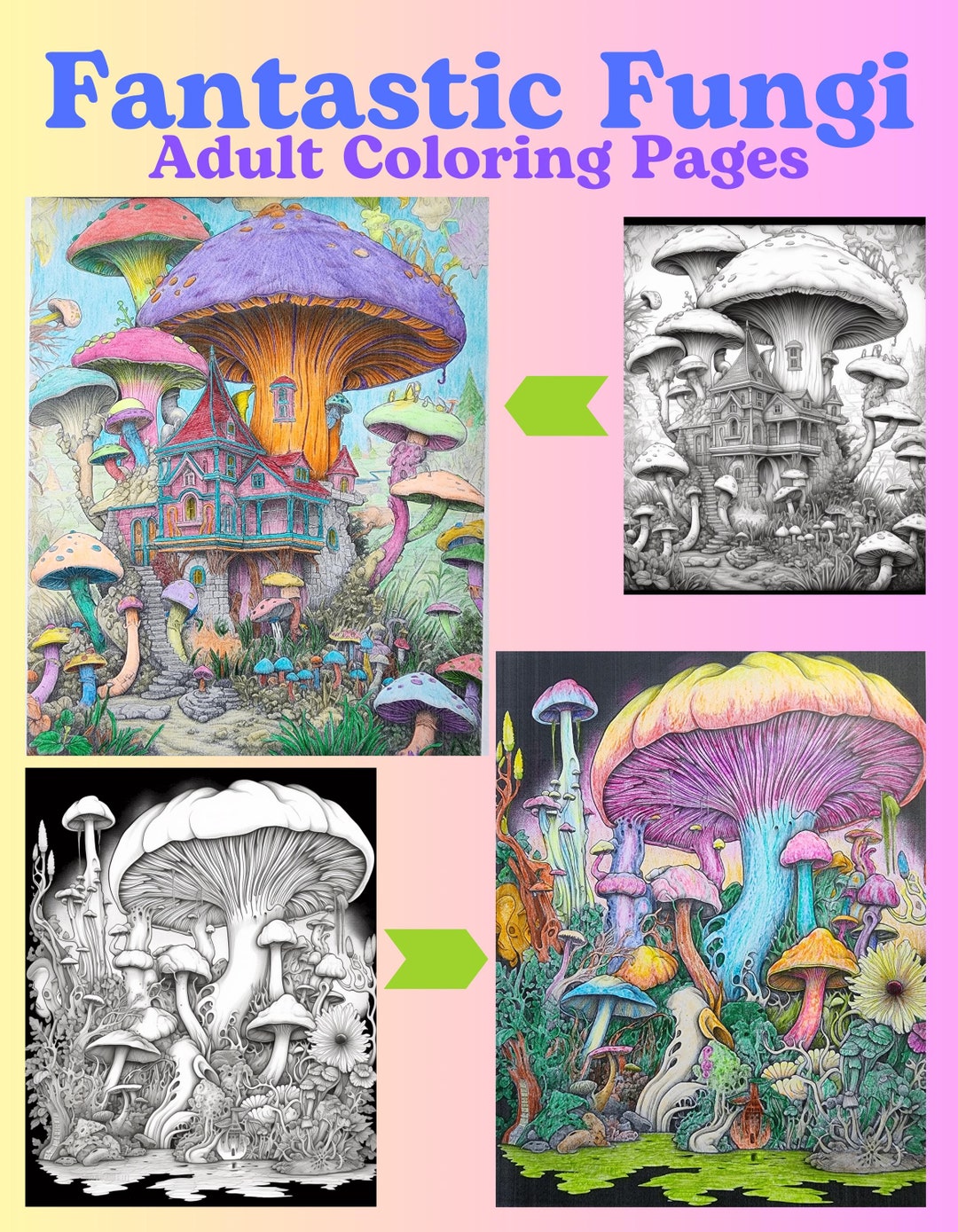 Fantastic Fungi Adult Coloring Pages Mushrooms Coloring Pages Printable ...