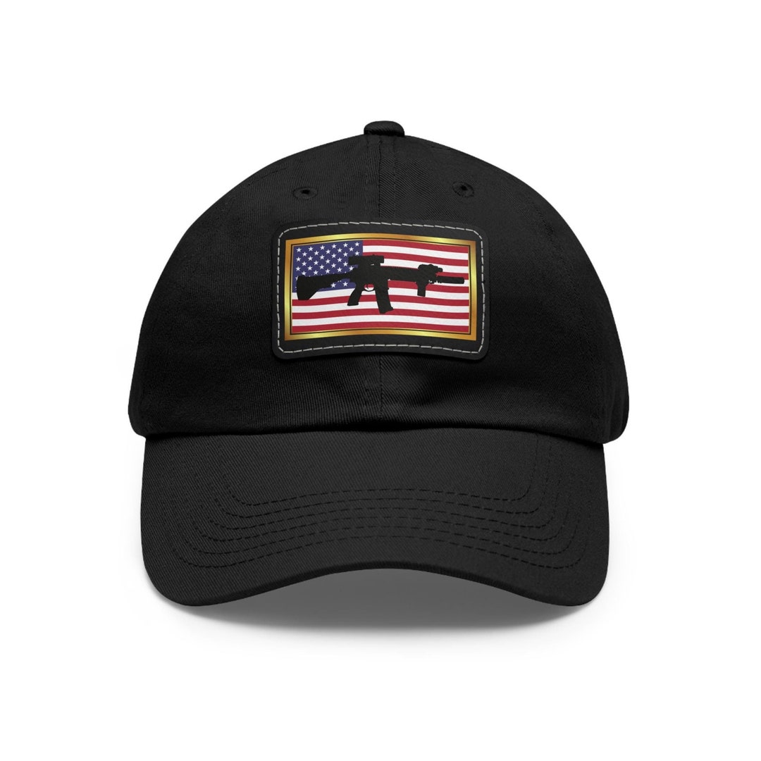2A Hat American Flag AR15 Hat With Leather Patch Patriotic Hat - Etsy
